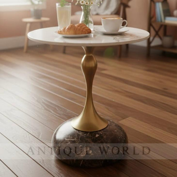 Modern Gold-Toned Round Center Table – Decor Home